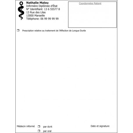 Ordonnancier infirmier libéral